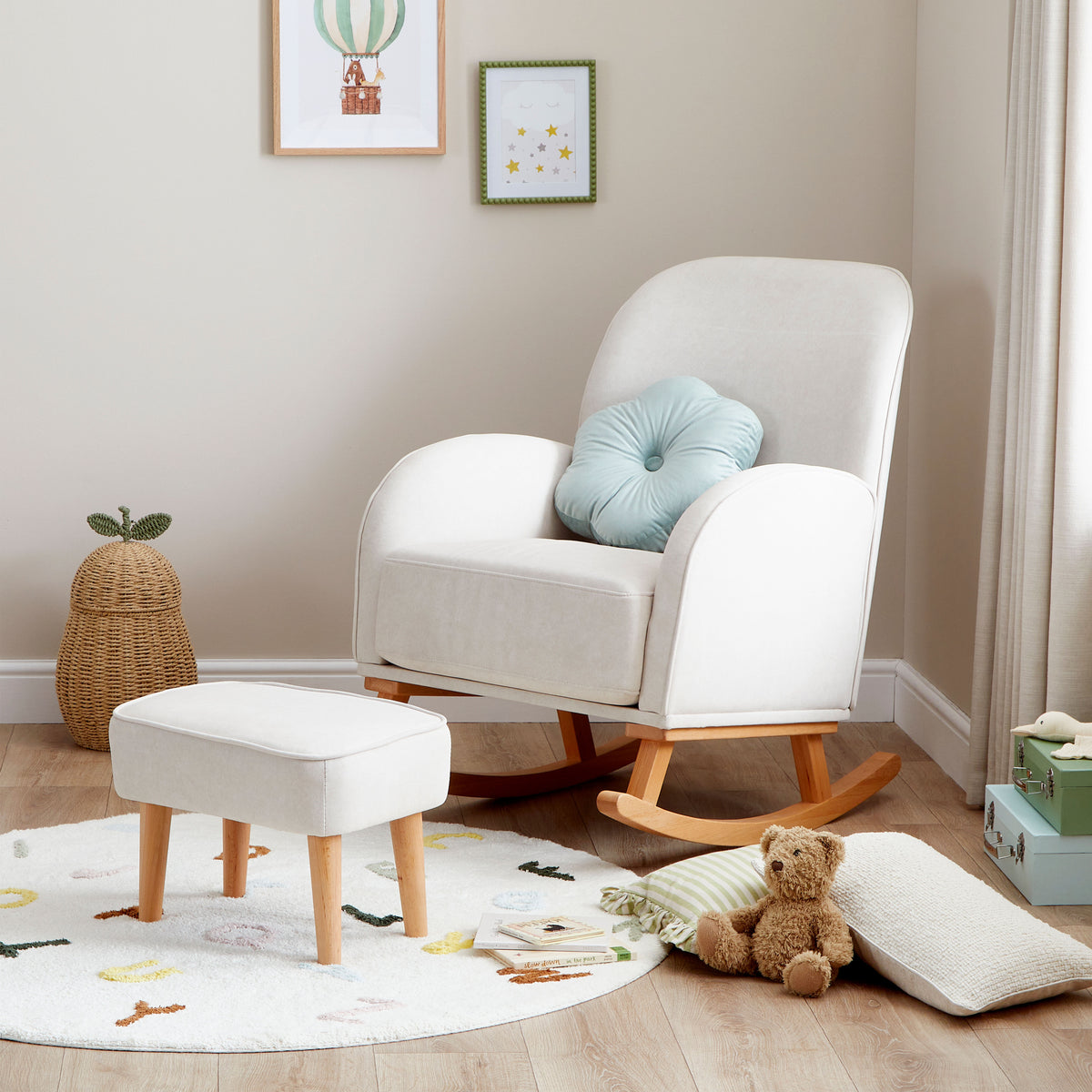 Babymore Freya Nursing Rocking Chair & Footstool – My First Nursery